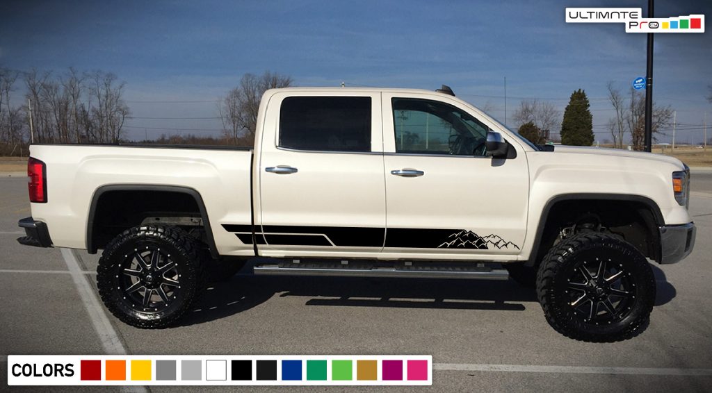 Decal Sticker Vinyl Side Mountains Stripe Kit Compatible with GMC ...